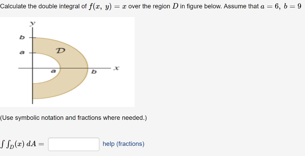 Solved Calculate the double integral of f(x, y)- over the | Chegg.com