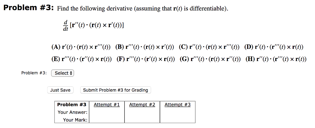 Solved Find the following derivative (assuming that r(t) is | Chegg.com