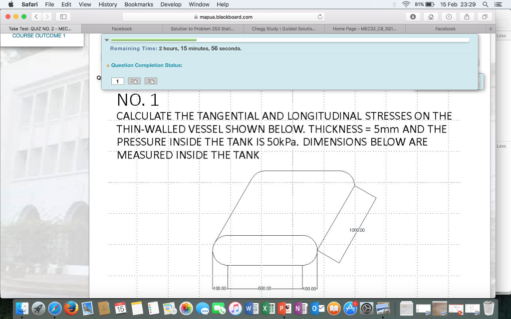 Solved CALCULATE THE TANGENTIAL AND LONGITUDINAL STRESSES ON | Chegg.com