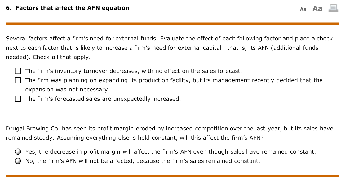 Solved Several factors affect a firm's need for external | Chegg.com Solved Several factors affect a firm's need for external | Chegg.com