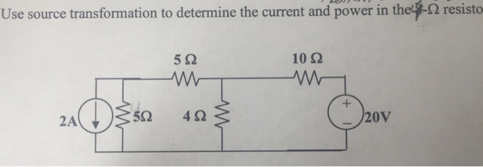 Solved Use source transformation to determine the current | Chegg.com