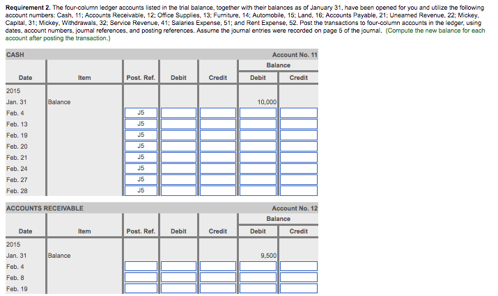 Solved 1 Requirements 1. Record the February transactions in | Chegg.com