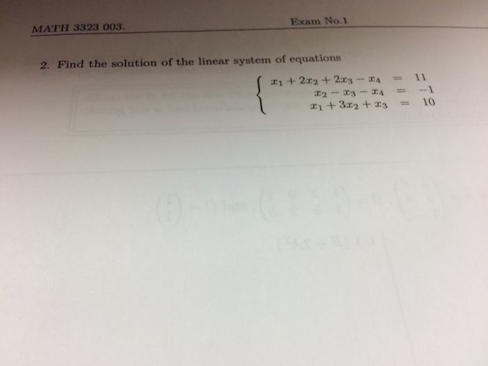 Solved 2.Find the solution of the linear system of equations | Chegg.com