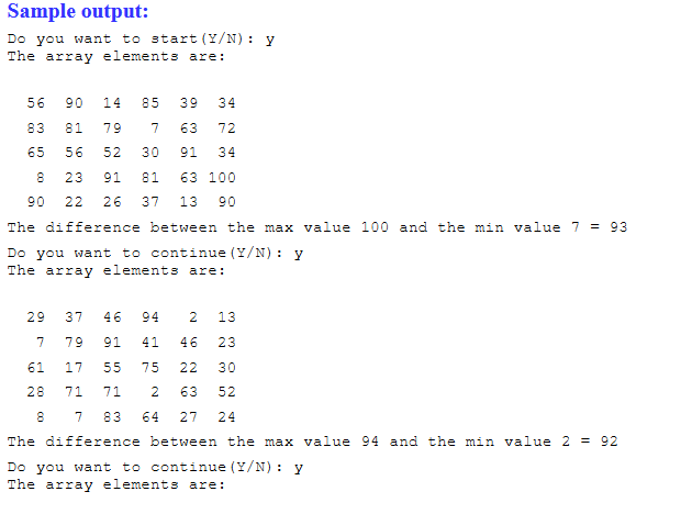 Solved Sample Output Do You Want To Start Yn Y The Array