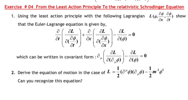 Solved Using the least action principle with the following | Chegg.com