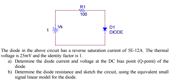 Solved Determine The Diode Current And Voltage At The Dc