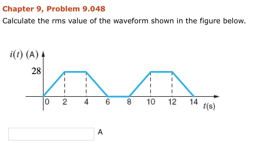 Solved: Chapter 9, Problem 9.048 Calculate The Rms Value O... | Chegg.com