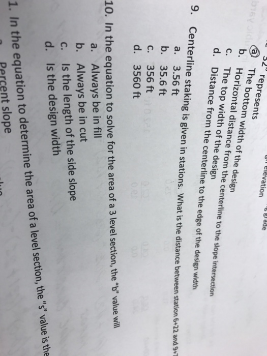 Solved Centerline staking is given in stations. What is the | Chegg.com
