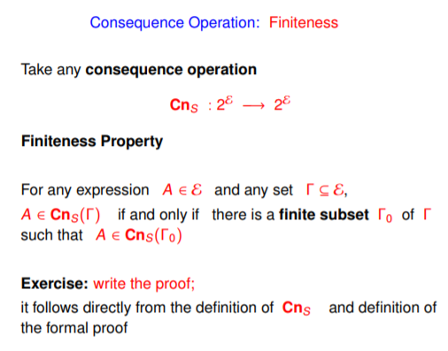 Solved Consequence Operation: Finiteness Take any | Chegg.com