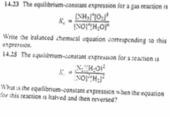 Solved The equilibrium-constant expression for a gas | Chegg.com