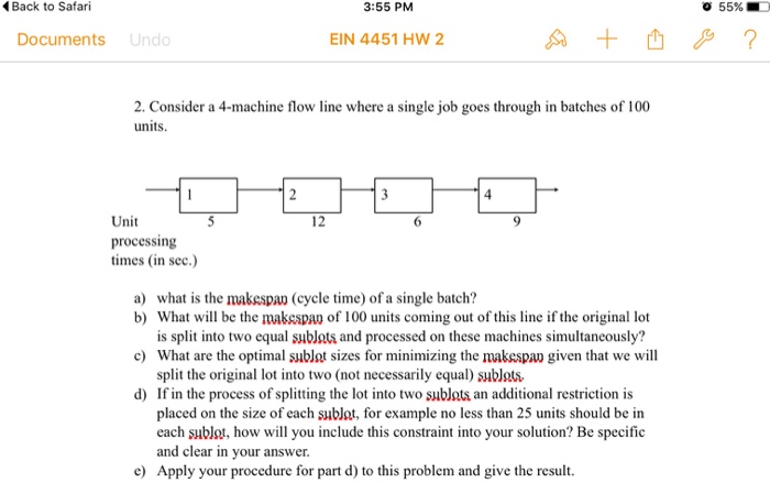 Solved Consider a 4-machine flow line where a single job | Chegg.com
