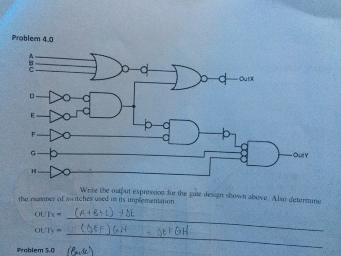 Solved Write the output expression for the gate design shown | Chegg.com