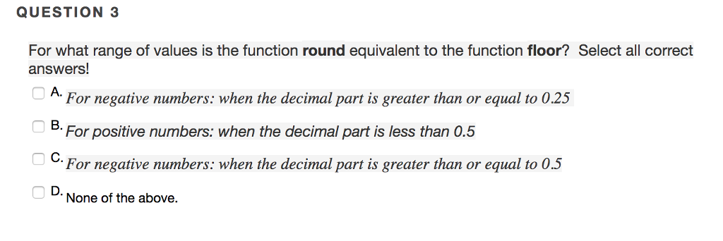 Solved QUESTION 3 For what range of values is the function | Chegg.com