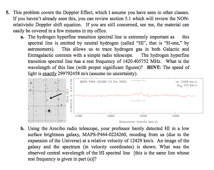 Solved 5. This problem covers the Doppler Effect, which I | Chegg.com