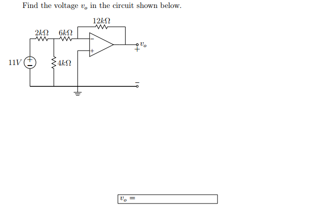 Find the voltage vo in the circuit shown below. | Chegg.com