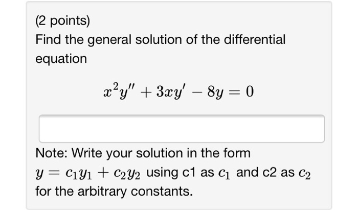 Solved Find the general solution of the differential | Chegg.com