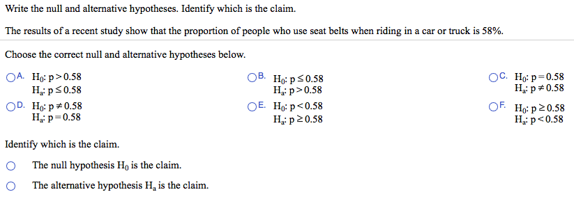 Solved Write the null and alternative hypotheses. Identify | Chegg.com