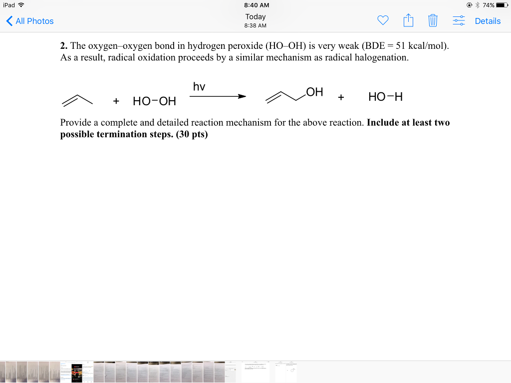 Solved The oxygen-oxygen bond in hydrogen peroxide (HO-OH) | Chegg.com