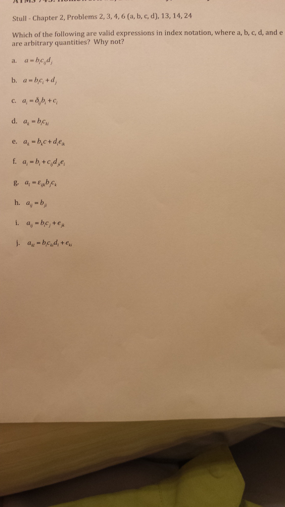 Solved Which of the following are valid expressions in index | Chegg.com