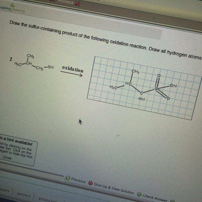 Solved Draw the sulfur-containing product of the following | Chegg.com