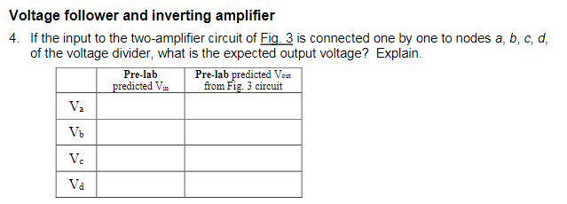 Solved Voltage follower and inverting amplifier 4. If the | Chegg.com