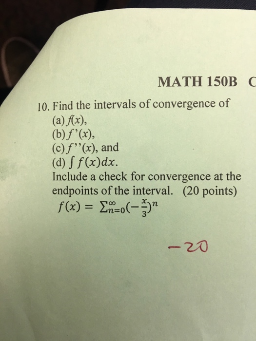 Solved Find the intervals of convergence of (a) f (x), (b) | Chegg.com