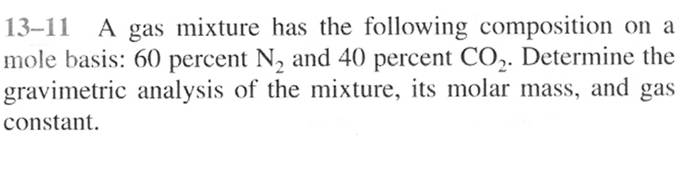 Solved A gas mixture has the following composition on a mole | Chegg.com