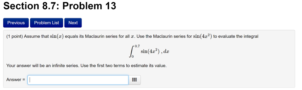 Solved Section 8.7: Problem 13 Previous Problem List Next (1 | Chegg.com