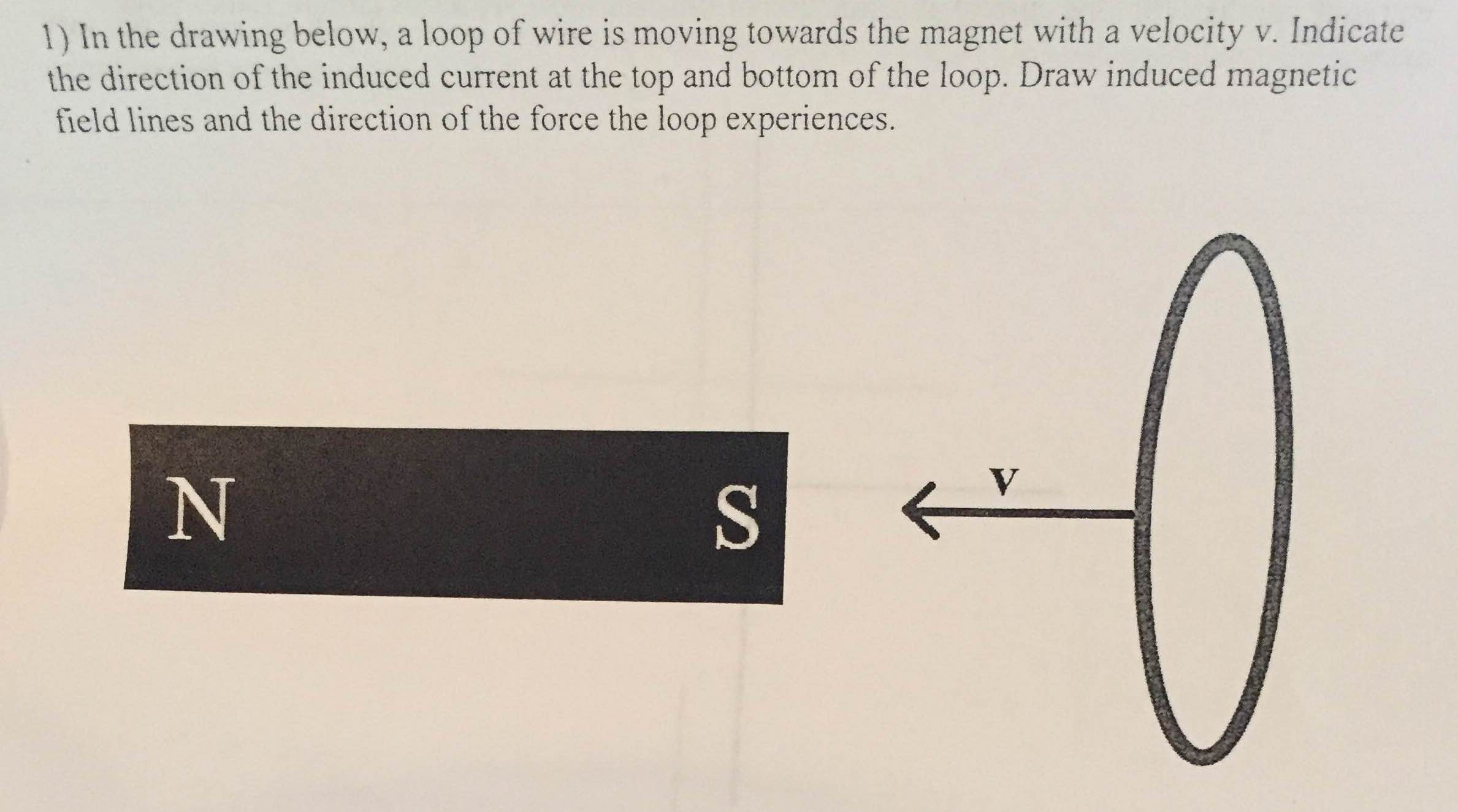 Solved In the drawing below, a loop of wire is moving | Chegg.com