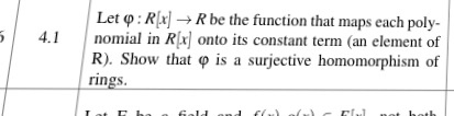 Solved Let phi: R[x] right arrow R be the function that maps | Chegg.com