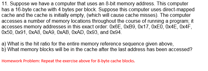 Solved 3. Suppose a computer using direct mapped cache has | Chegg.com