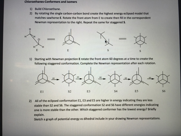 Solved Build Chloroethane. By rotating the single | Chegg.com