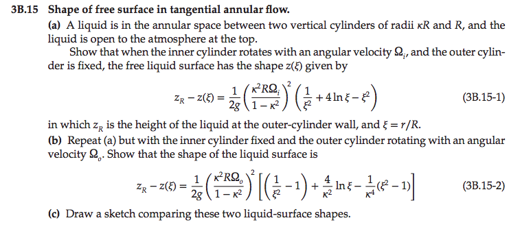 Solved 3B.15 Shape of free surface in tangential annular | Chegg.com