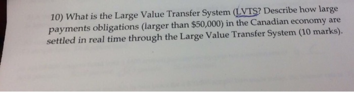 Solved What is the Large Value Transfer System (LVTS) | Chegg.com