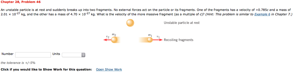 Solved An unstable particle is at rest and suddenly breaks | Chegg.com