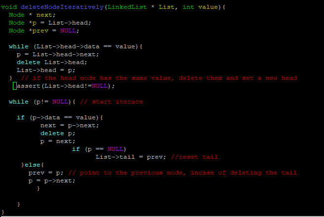 Solved void deleteNode Iteratively (LinkedList禽List, int | Chegg.com