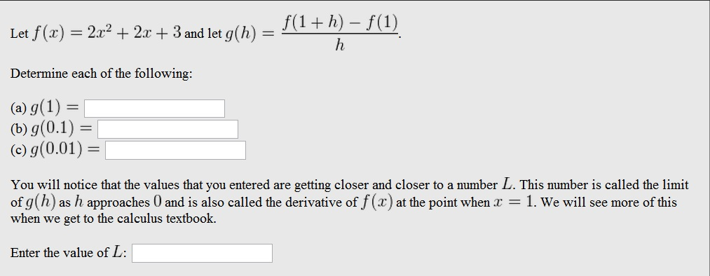 Solved Let F X 2x2 2x 3 And Let G H F 1 H
