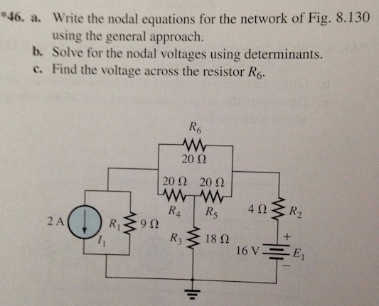Solved a. write the nodal equations for the network of fig. | Chegg.com