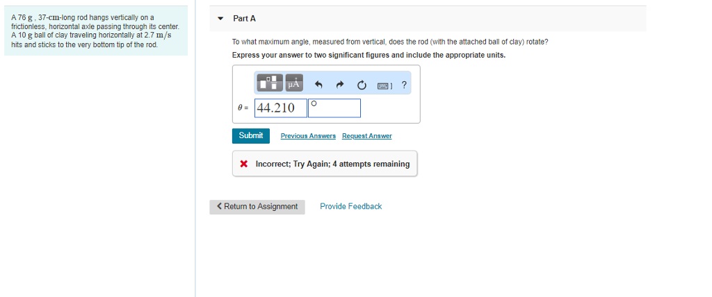 Solved A 76 g, 37-cm-long rod hangs vertically on a | Chegg.com