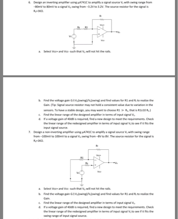 Solved Design an inverting amplifier using mu A 741C to | Chegg.com