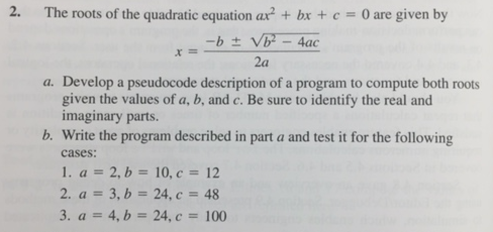 Solved The roots of the quadratic equation ax^2 + bx + c = 0 | Chegg.com