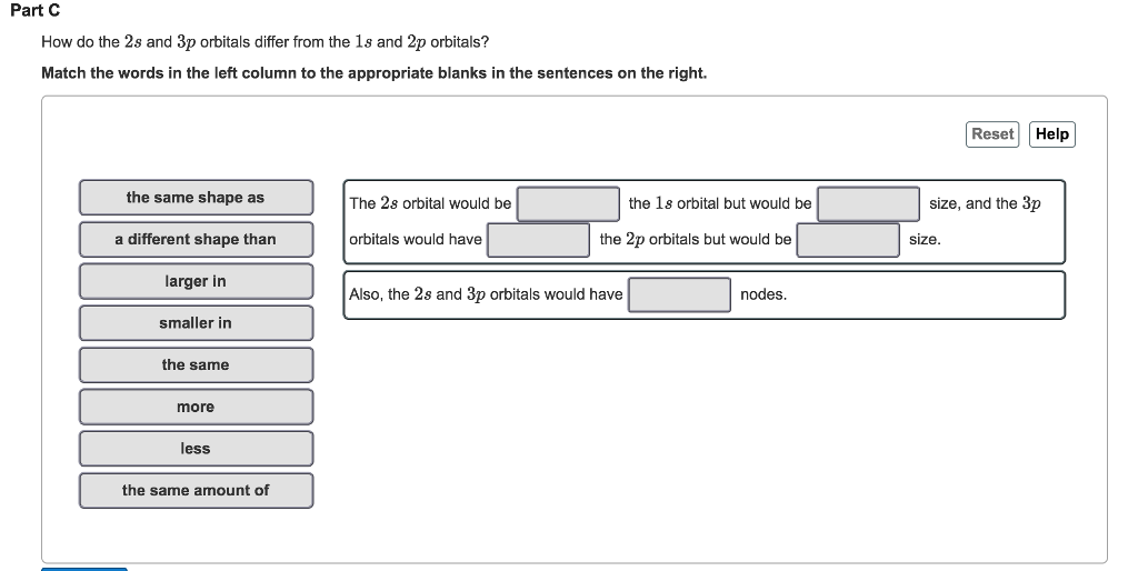 Solved How do the 2s and 3p orbitals differ from the 1s and | Chegg.com