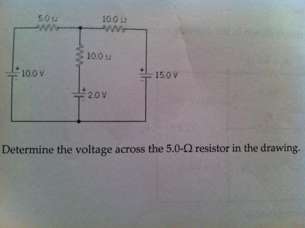 Determine the voltage across the 5. 0- Ohm resistor | Chegg.com