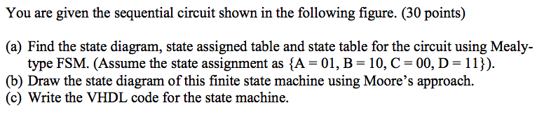 Solved You are given the sequential circuit shown in the | Chegg.com