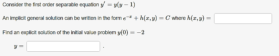 Solved Consider The First Order Separable Equation Y Y Y