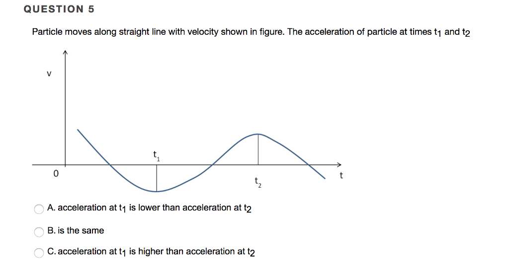 Solved QUESTION 5 Particle moves along straight line with | Chegg.com