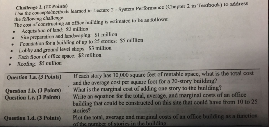 Solved Challenge 1. (12 Points) Use the concepts/methods | Chegg.com
