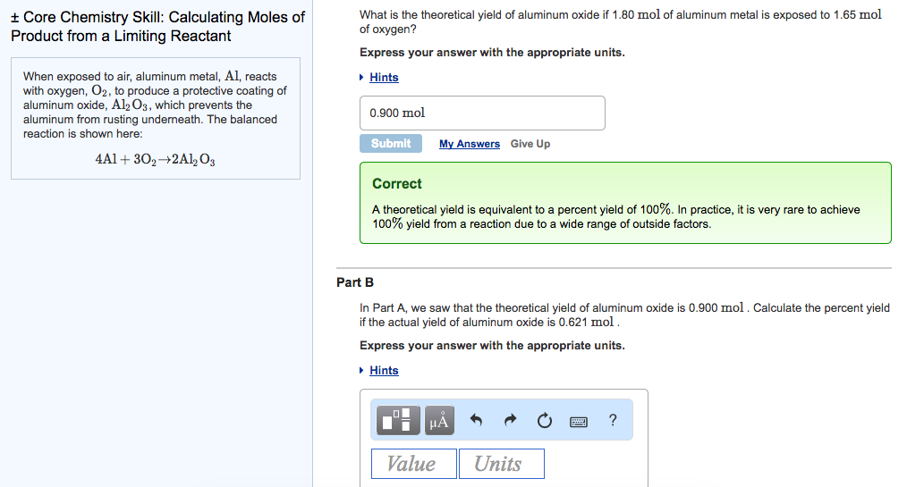 Solved ± Core Chemistry skill: Calculating Moles of Product | Chegg.com