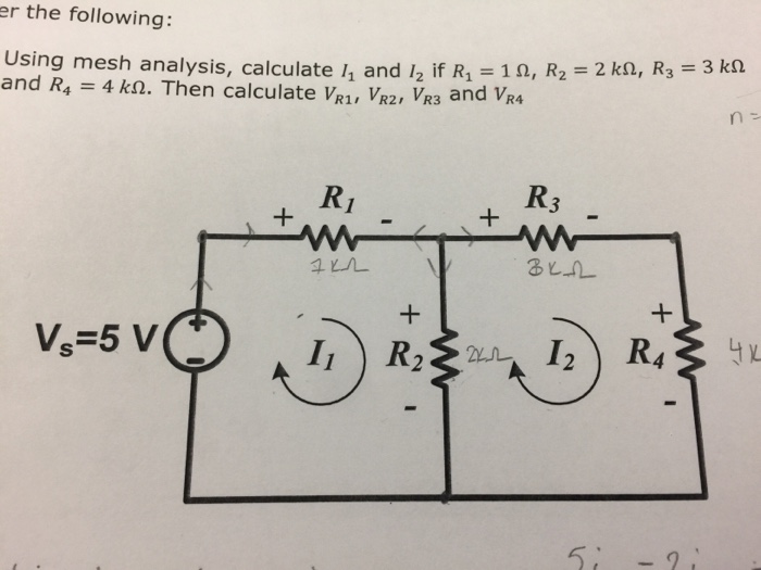 Solved Using mesh analysis, calculate and I_2 if I_2 = 1 | Chegg.com