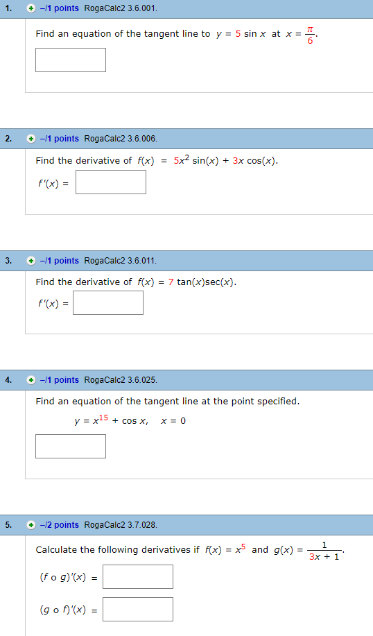 Solved 1. +1-1 points RogaCale2 36.001 | Find an equation of | Chegg.com